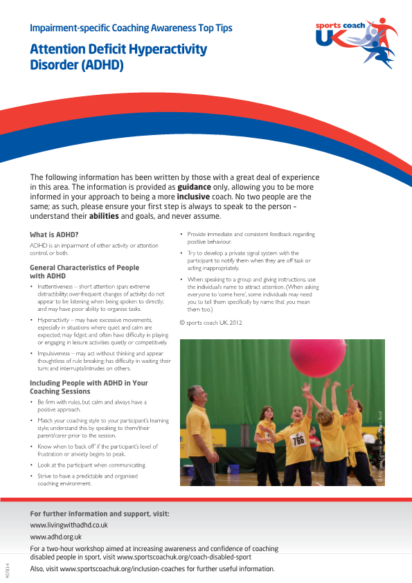 Coaching top tips: Attention Deficit Hyperactivity Disorder ...